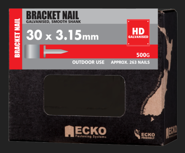 Ecko Bracket Nail HD Galvanized Smooth 30mmx3.15-500G,2KG,5KG – Hardware & Panel Supplies