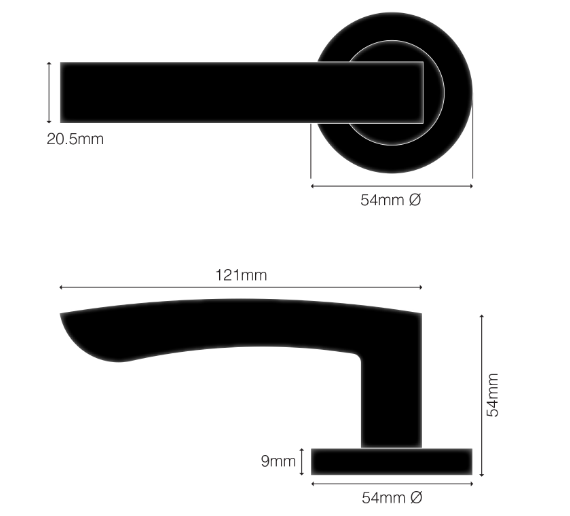 Windsor Premium NZ Futura - Corbel Passage Set - Matt Black ,Brushed N ...