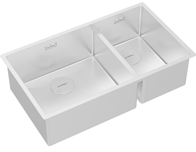 BURNS & FERALL DESIGNER DROP BRIDGE, DOUBLE BOWL, INCL. WASTE COVERS ...