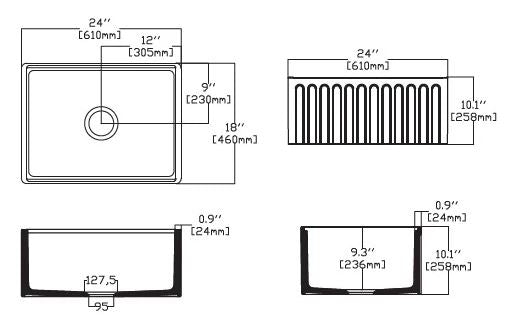 MERCER Ravenna Butler Single & Double Sink 610 (RB150) DOUBLE 840 (RB2 ...