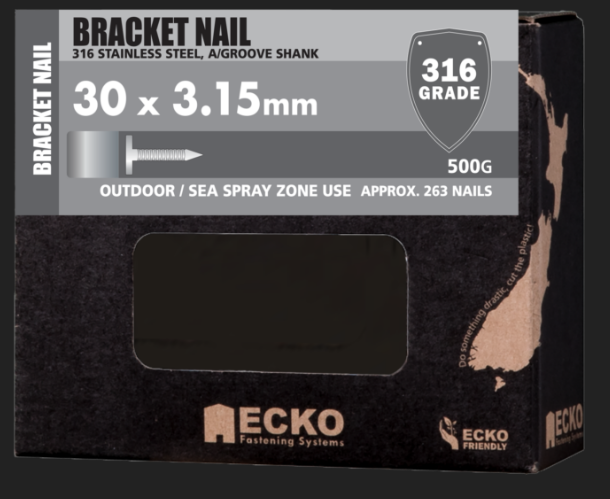 Ecko Bracket Nail 316Stainless Steel Annular Groove 3.15x30mm - 500G,2 ...