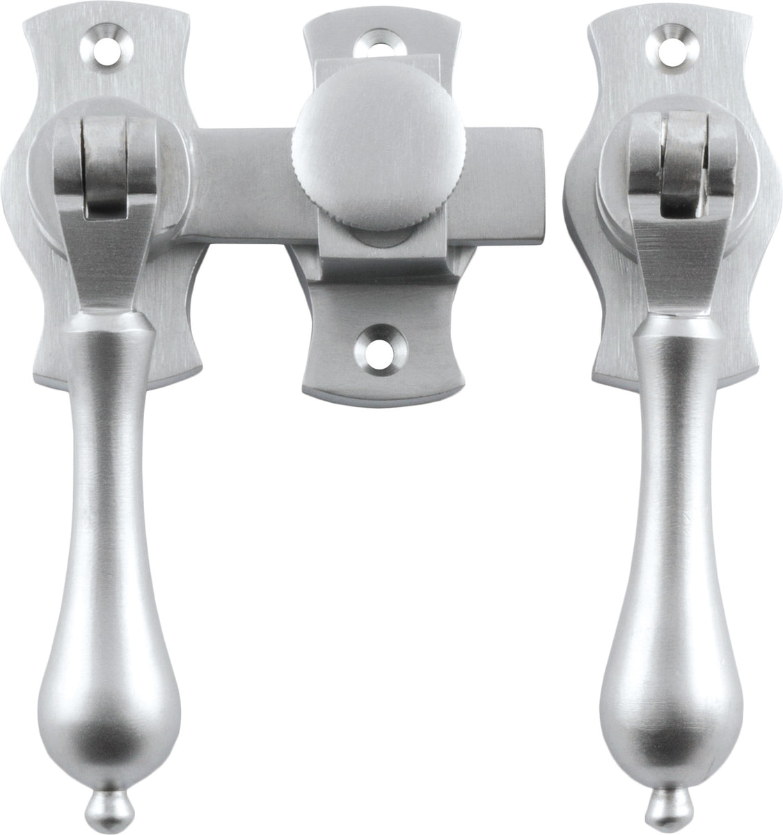 French Door Fastener Teardrop Satin Chrome Backplate H54xW29mm P31mm ...