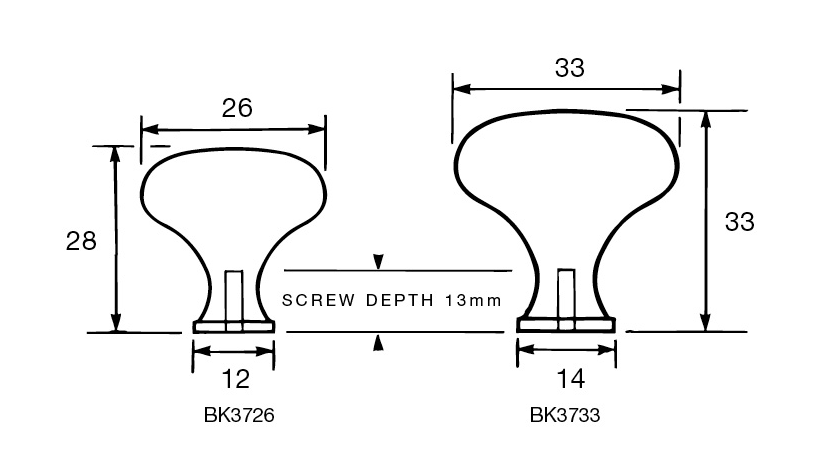 Kethy Brass Egg Knob 26mm Available in 3 Colours : Polished Brass ,Pol ...