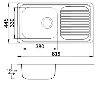 MERCER HORIZON EH101 SINGLE BOWL WITH DRAINER REVERSIBLE – Hardware ...
