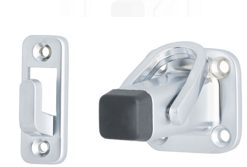 MILES NELSON DOOR STOP SQUARE LATCH BACK IN 2 COLOURS : SATIN CHROME ...