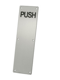 Sylvan Push Plate 100 x 300mm With Recessed Lettering Stainless Steel ...