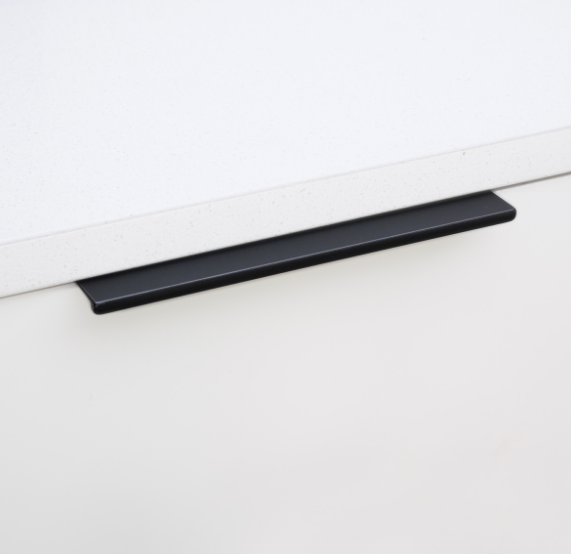 Kethy Straight Flat Edge Pull 96mm O/A 2 Dowel Black Paint Matt#6 & Sa ...