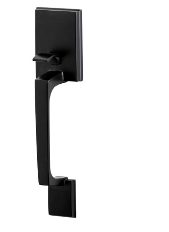 Sylvan Square Double Cylinder Handle Set Zinc - Black & Satin Chrome P ...