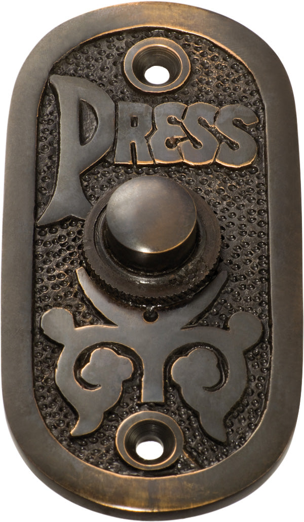 Bell Press Oval Antique Copper H80xW40mm – Hardware & Panel Supplies