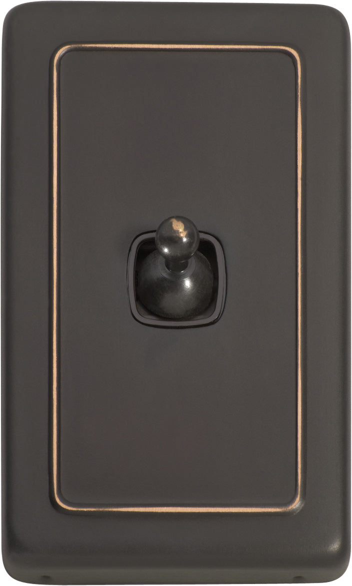 Switch Flat Plate Toggle 1 Gang Brown Antique Copper H115xW72mm ...