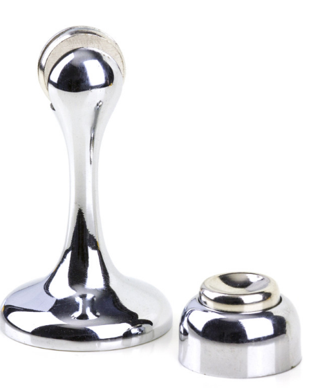 Sylvan Wall Mounted Magnetic Hold Back Door Stop - Chrome ,Polished Br ...