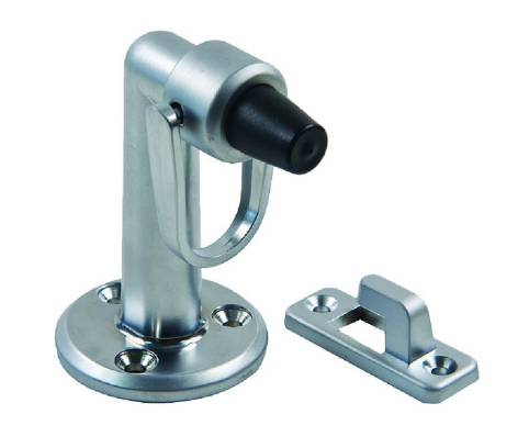 Sylvan Floor Mounted External Hold Back Door Stop Satin Chrome & Black ...