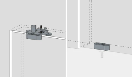 JNF IN.05.202 Pivot System With Door Frame Fixing ( 100kg ) Finish : S ...