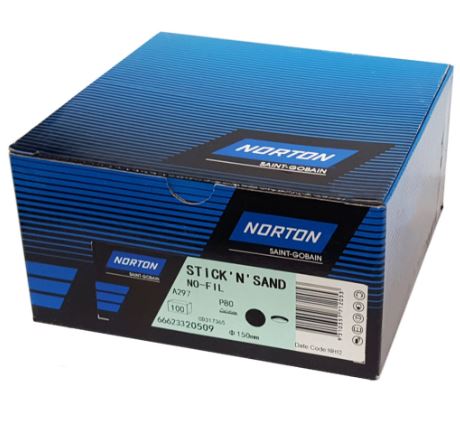 Norton No-Fil Stick ‘N’ Sand Discs A297 150mm x NH 1Pack (100pcs ...